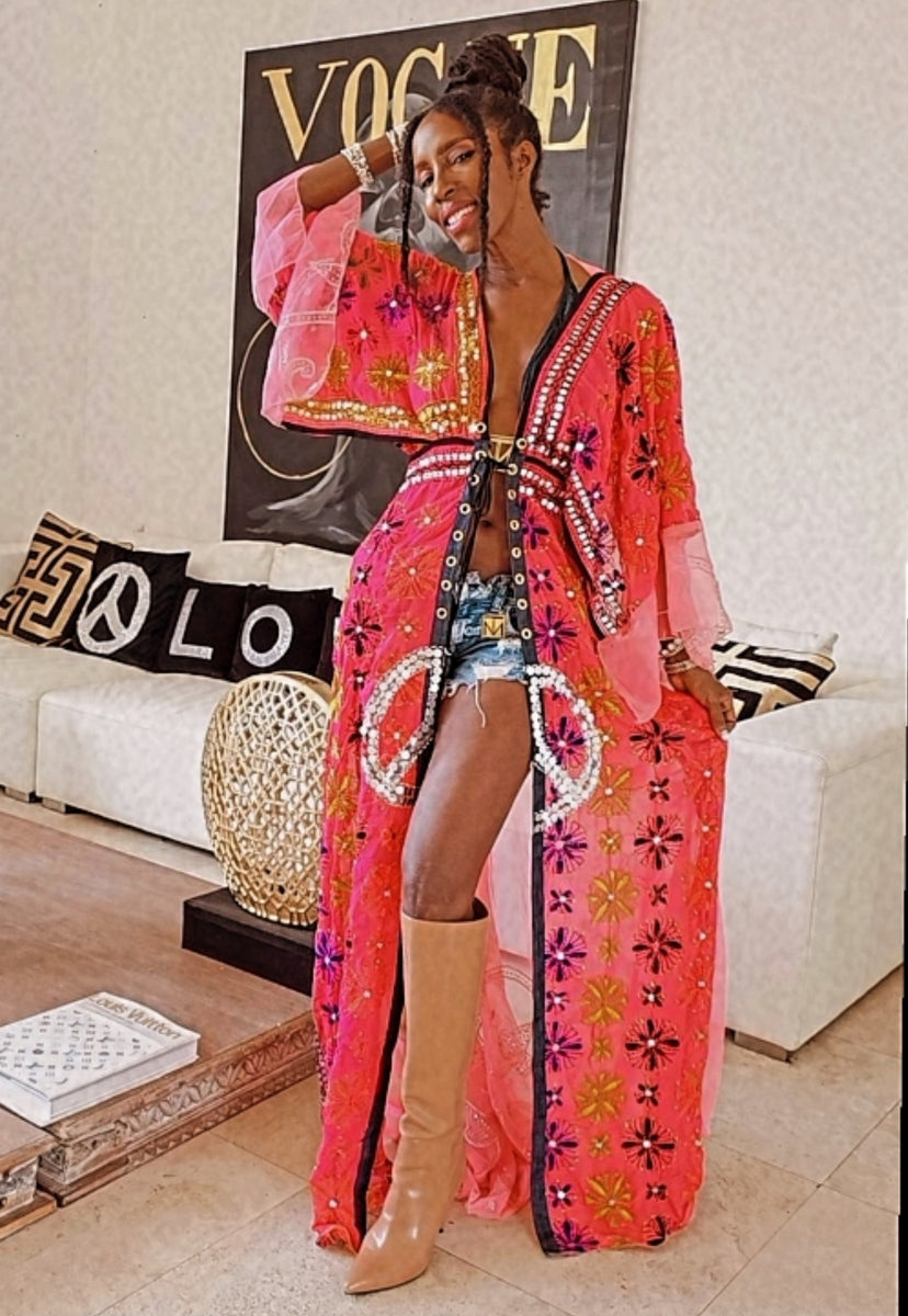 TM Peace Handbead Caftan - Pink (various options) – Tanya-Marie Collection